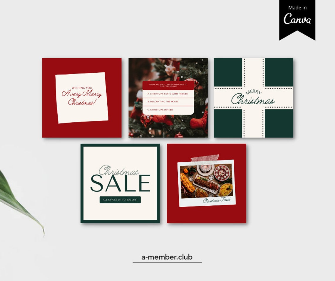Christmas Instagram Templates for Retail, Black Friday Insta Templates ...