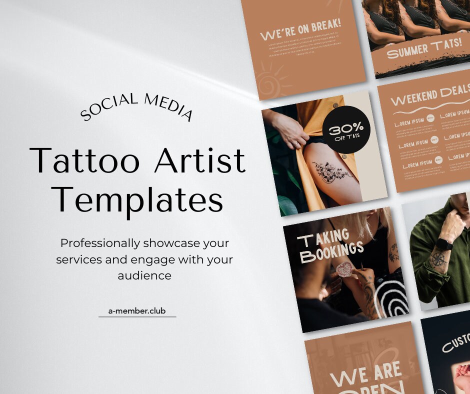 Tattoo Artist Instagram Template | Tattoo Feed Templates | Sleeve ...