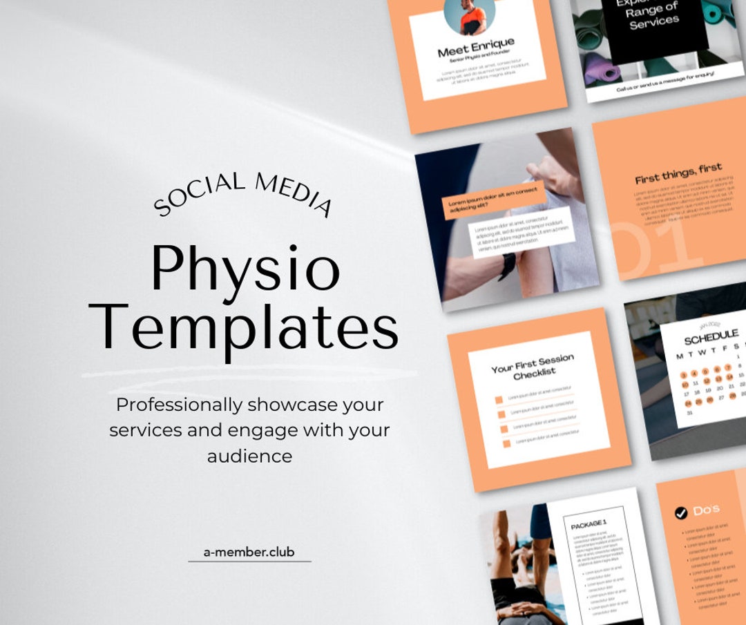Physio Instagram Templates - Canva Social Media Templates for ...