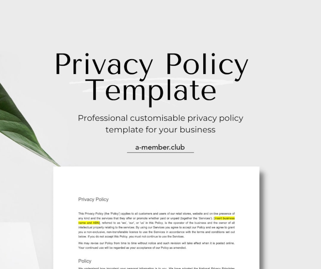 Privacy Policy Legal Template Document by Lawyer | Legal Document ...