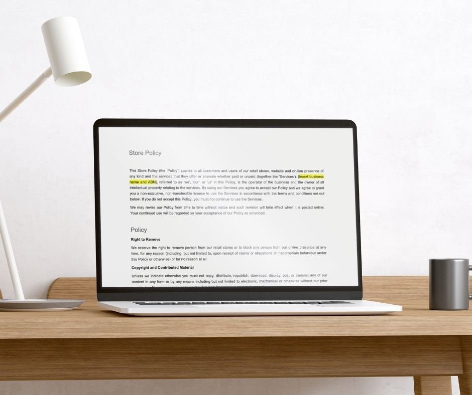 Store Policy Legal Template | Legal Document | Legal Agreement | Store ...