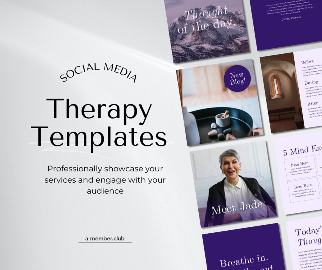 Therapist Instagram Templates | Therapy Social Media | Mental Health ...