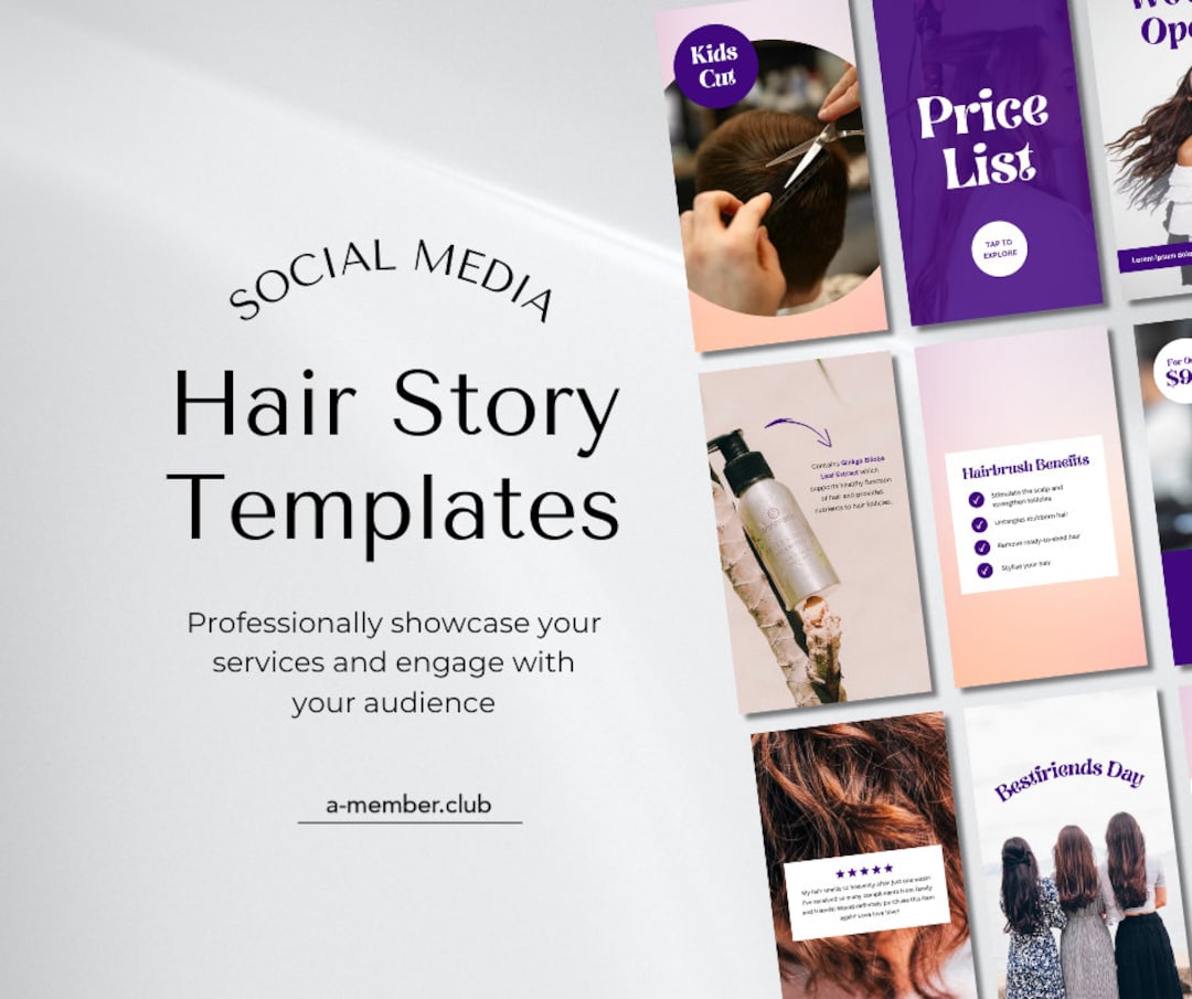Hair Social Media Story Templates | Hair Salon & Stylist Canva | Makeup ...