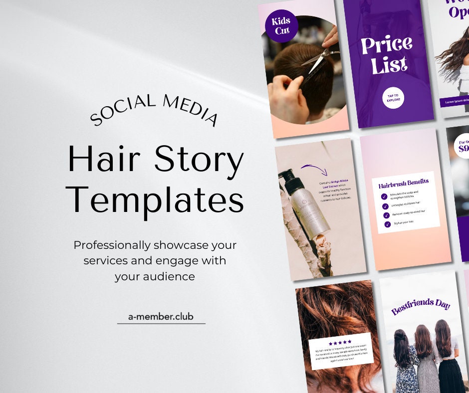 Hair Social Media Story Templates | Hair Salon & Stylist Canva | Makeup ...