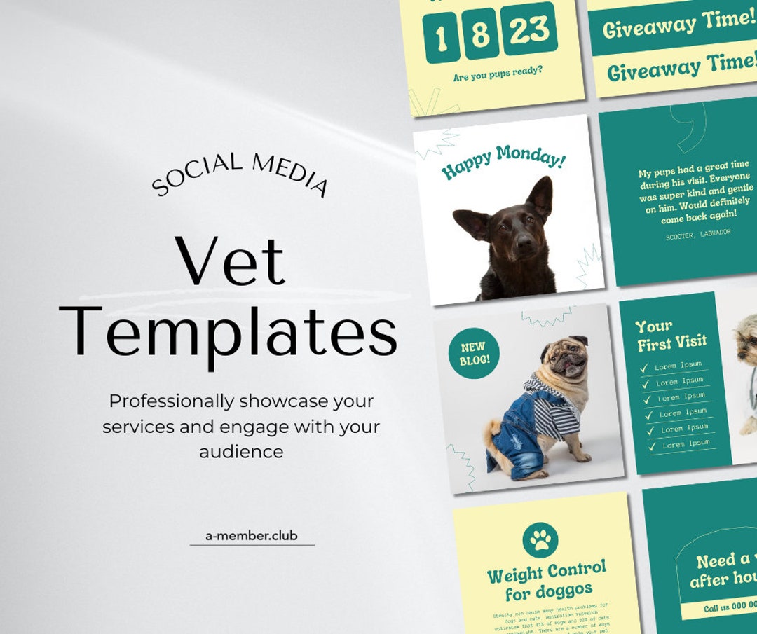 Vet Social Media Templates | Pets Dogs Instagram | Vet Social Media ...