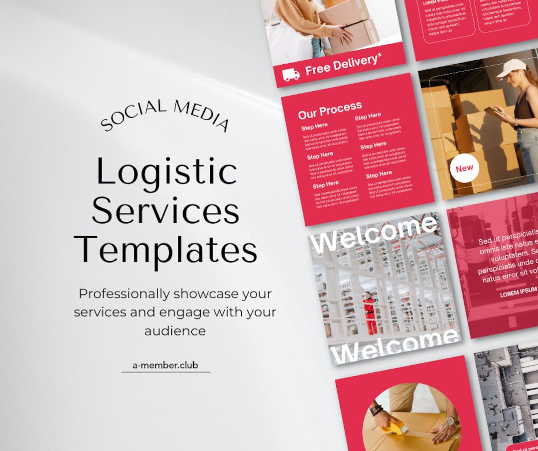 Logistic Services Social Media Templates | Delivery Instagram ...