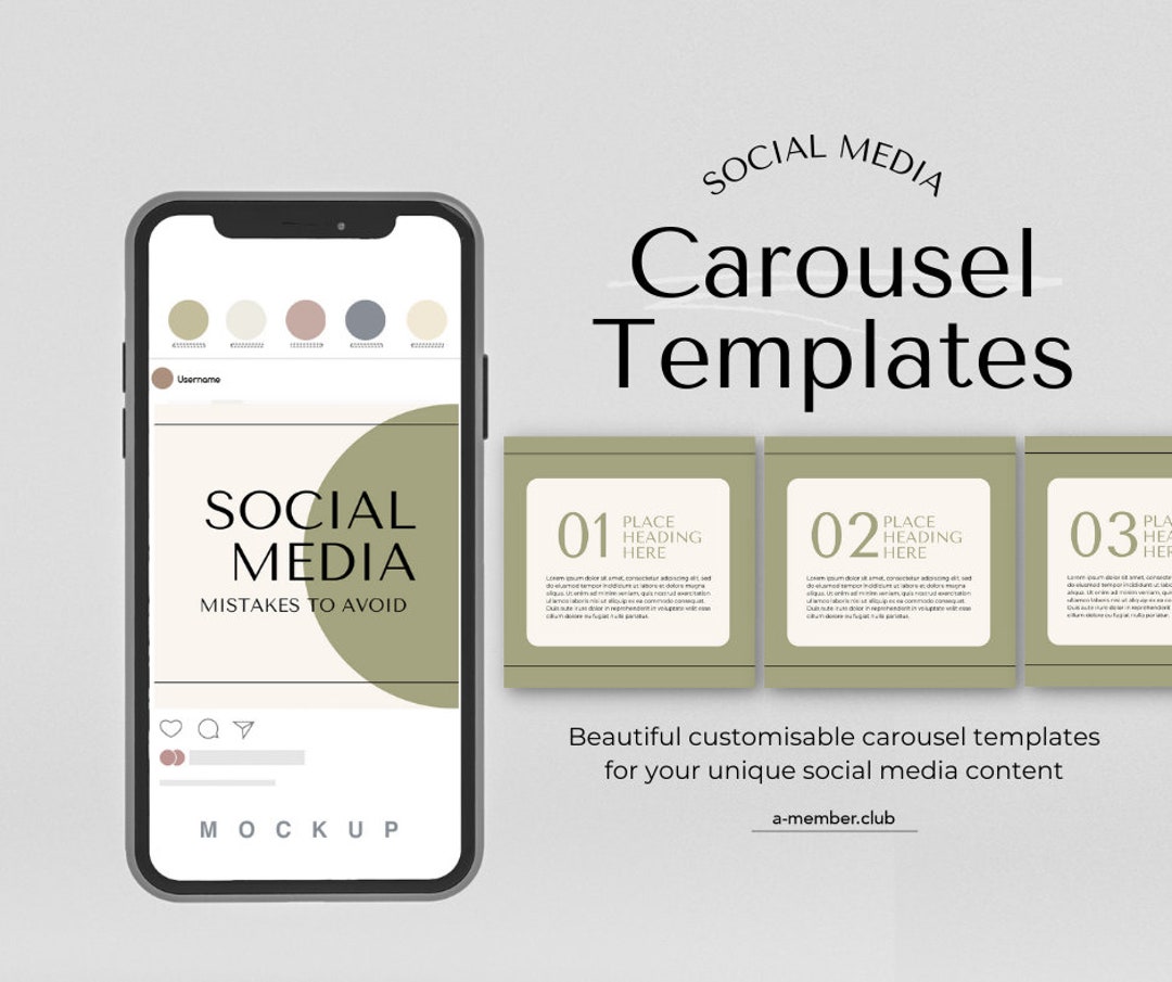 Carousel Template Canva | Carousel Social Media Templates | Instagram ...