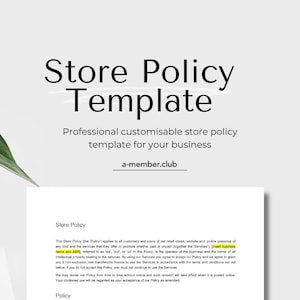 Store Policy Legal Template | Legal Document | Legal Agreement | Store ...