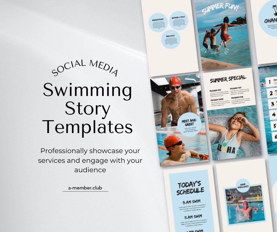 Swimming Story Template | Swimming Instagram | Summer Pool Social Media ...