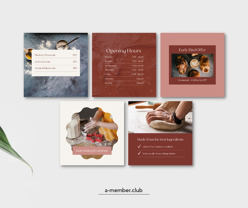 Bakery Instagram Post - Bakery Instagram Template - Bakery Branding Kit ...