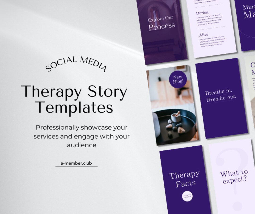 Therapy Social Media Story Templates | Mental Health Instagram Story ...