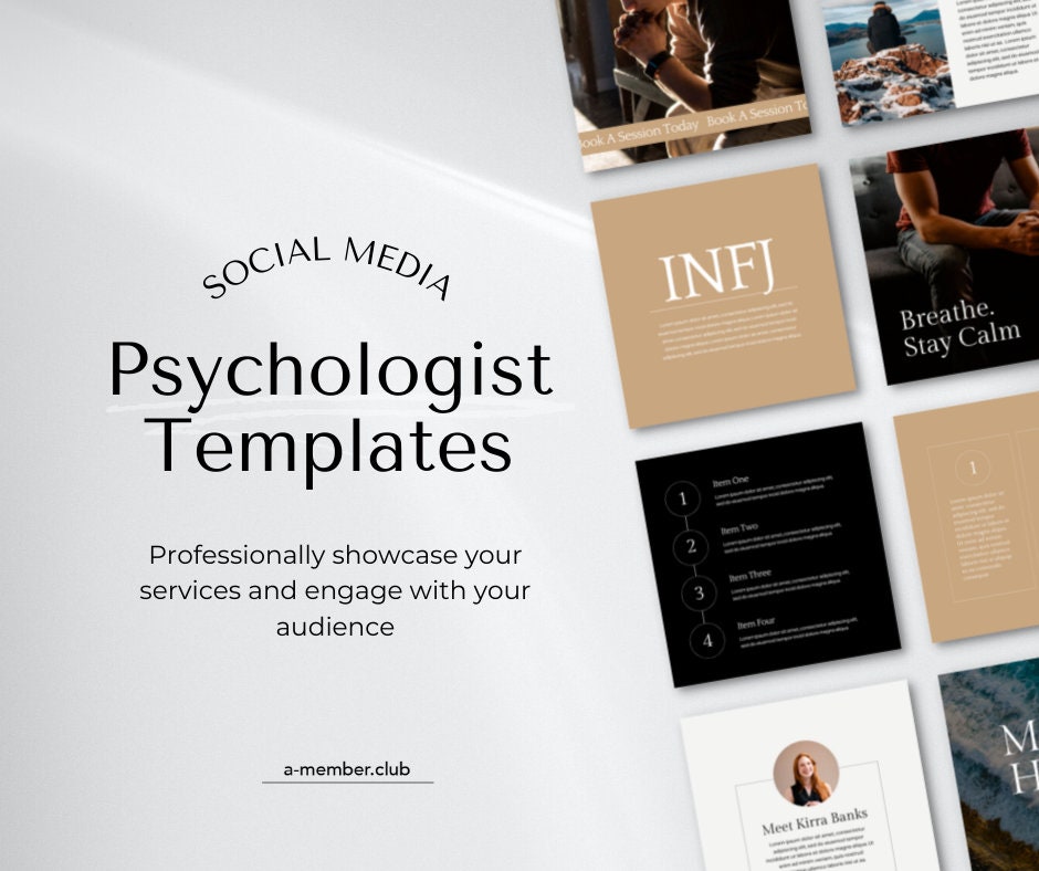 Psychologist Therapist Social Media Templates | Psychology Template ...