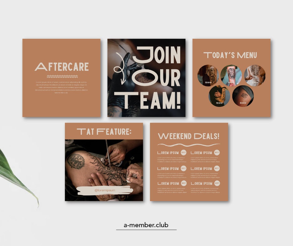 Tattoo Artist Instagram Template | Tattoo Feed Templates | Sleeve ...