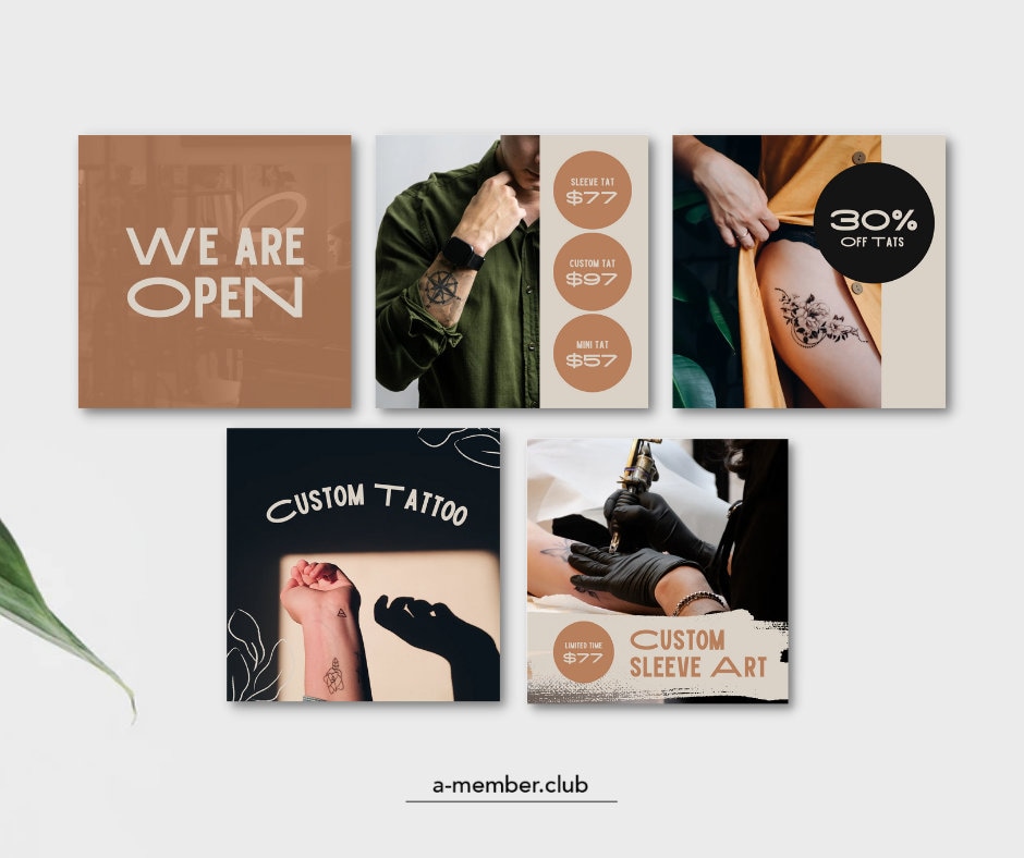 Tattoo Artist Instagram Template | Tattoo Feed Templates | Sleeve ...