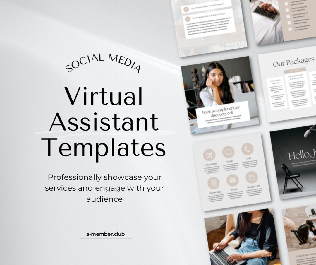 Virtual Assistant Instagram Posts Bundle | Social Media Template | VA ...