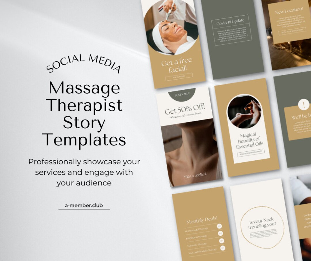 Massage Story Templates | Massage Therapist Social Media | Spa Clinic ...