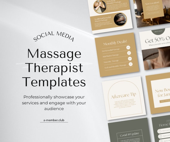 Massage Template Massage Therapist Social Media Templates - Etsy