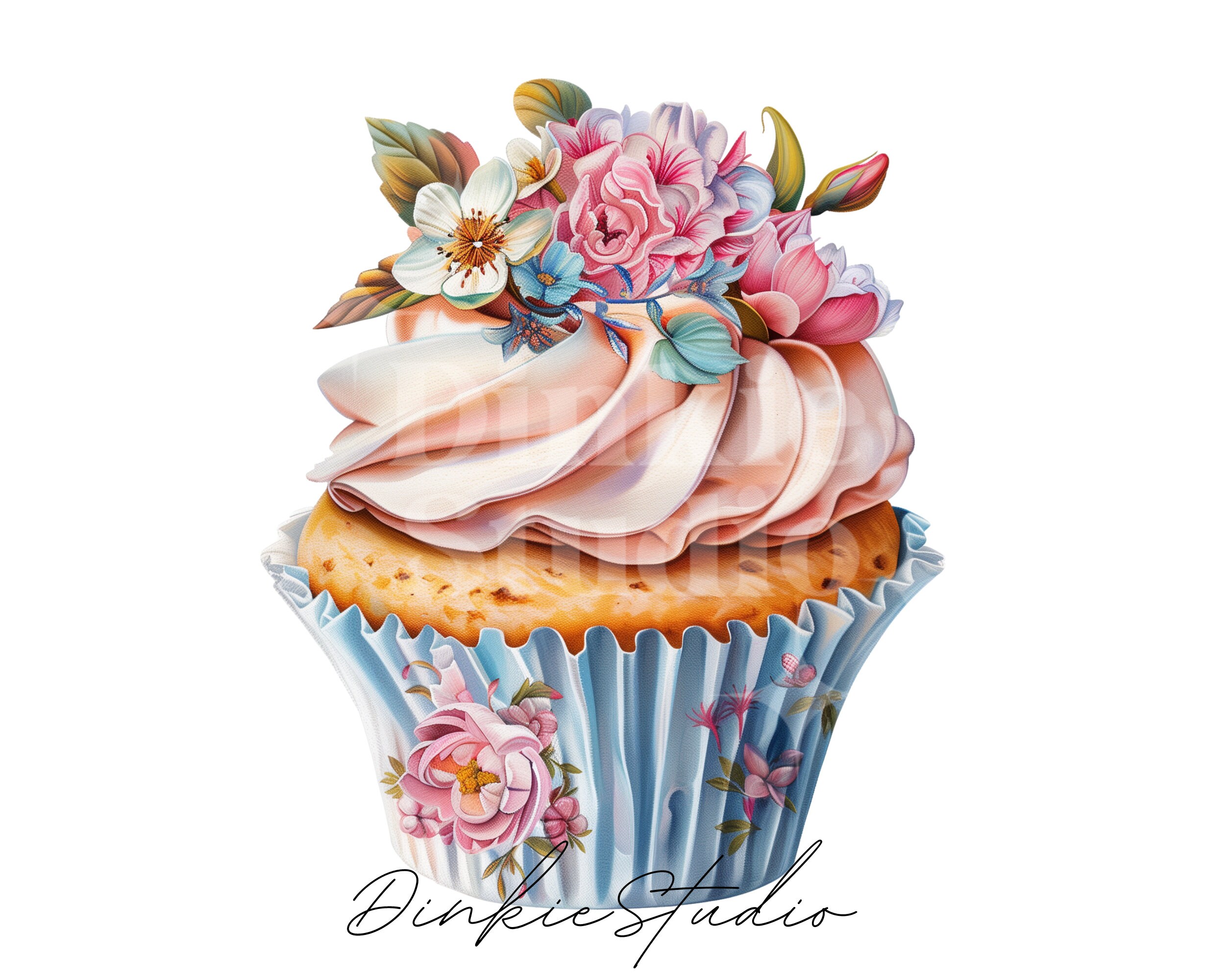 Spring Cupcakes Clipart Bundle 10 High Quality Pngs Digital Download ...