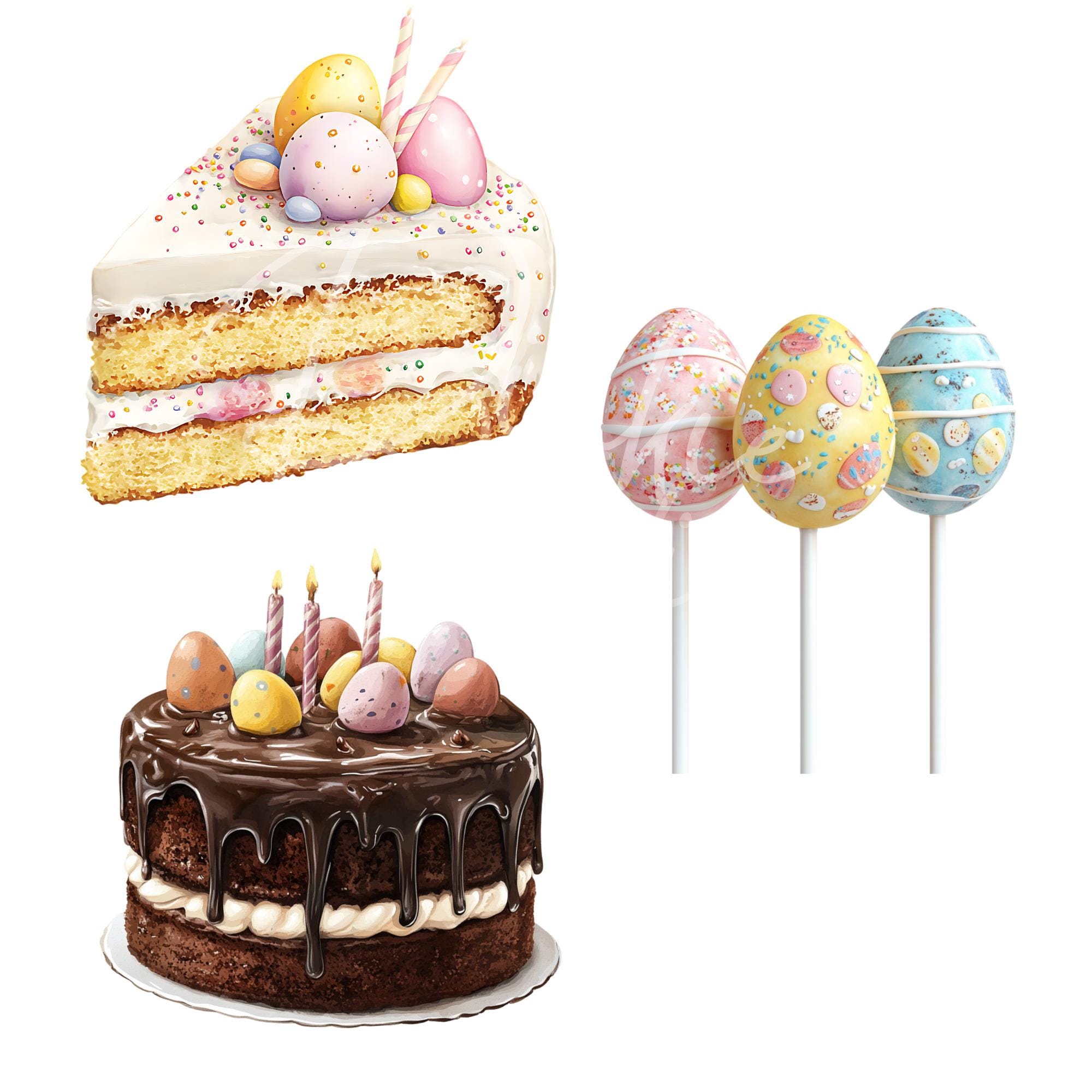 12 Easter Sweet Food Clipart Set - 12 Transparent Background Pngs ...