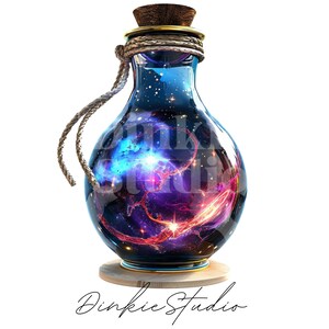 10 Galaxy Potion Bottles PNG Bundle , Fantasy Pngs, Magical, Whimsical ...