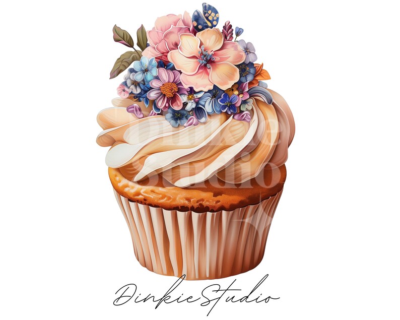 Spring Cupcakes Clipart Bundle 10 High Quality Pngs Digital Download ...