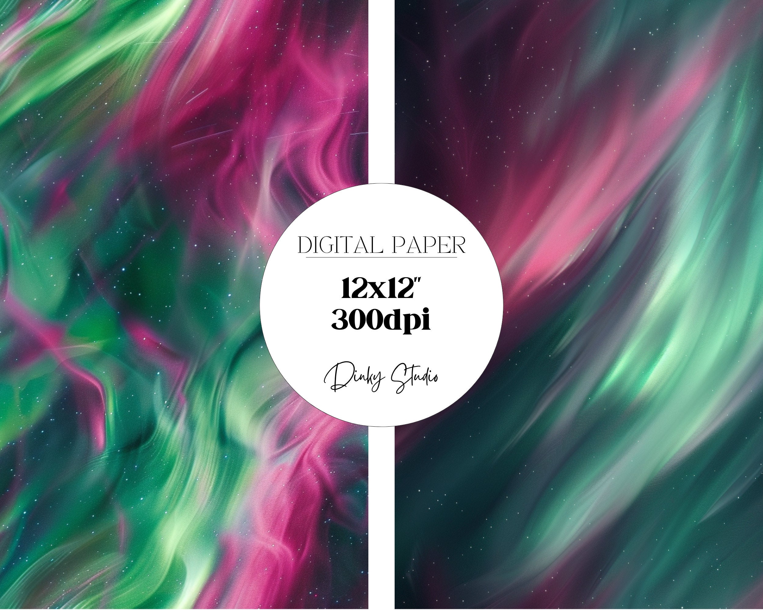 Northern Lights Papers: 18 Aurora Borealis Texture Bundle for Crafting ...