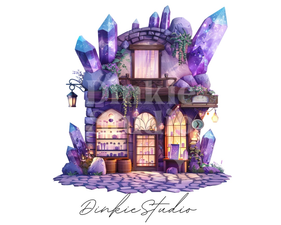 10 Crystal Shops PNG Bundle , Fantasy Pngs, Whimsical, Digital Download ...