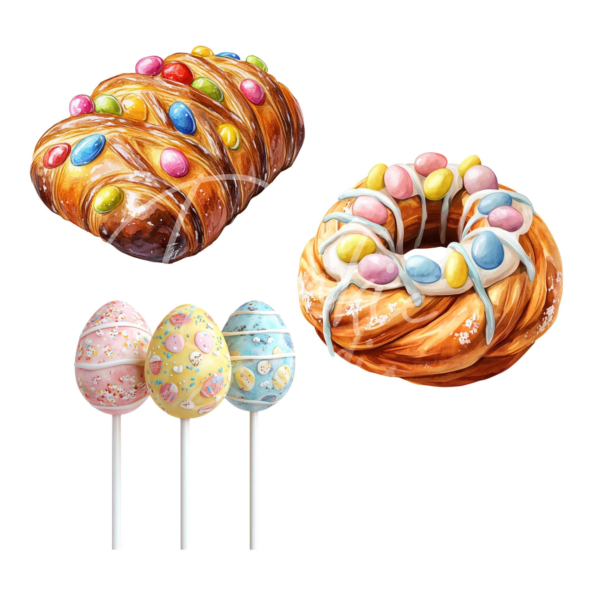 12 Easter Sweet Food Clipart Set - 12 Transparent Background Pngs ...