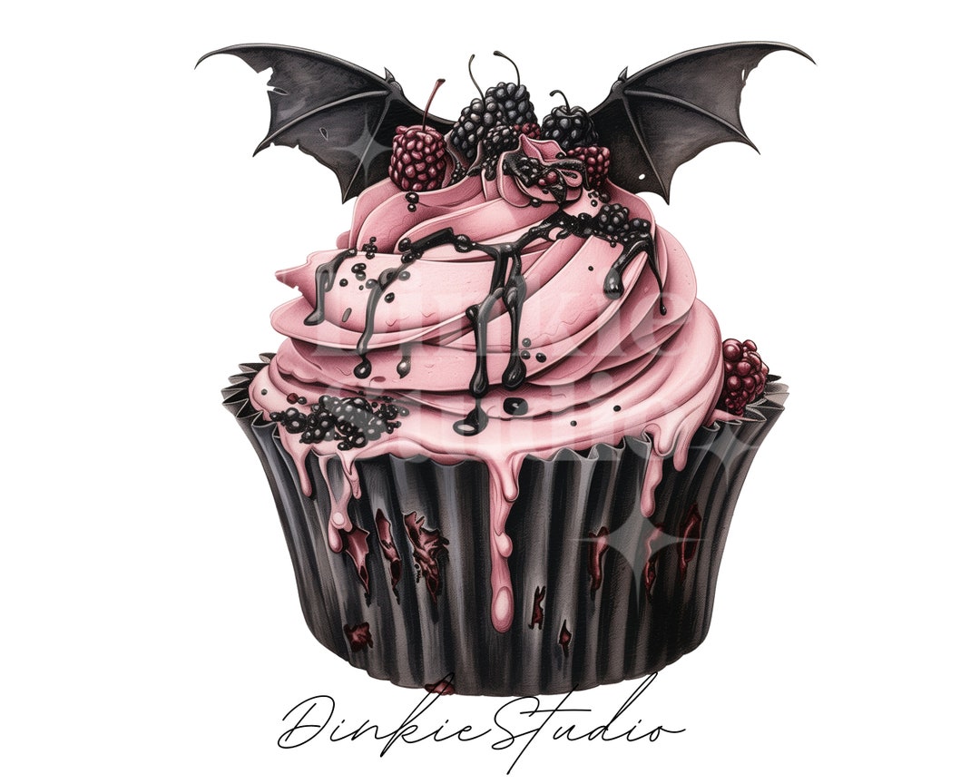 Gothic Cupcake Clipart 10 High Quality Pngs Digital Download Card ...