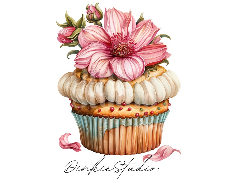 Spring Cupcakes Clipart Bundle 10 High Quality Pngs Digital Download ...