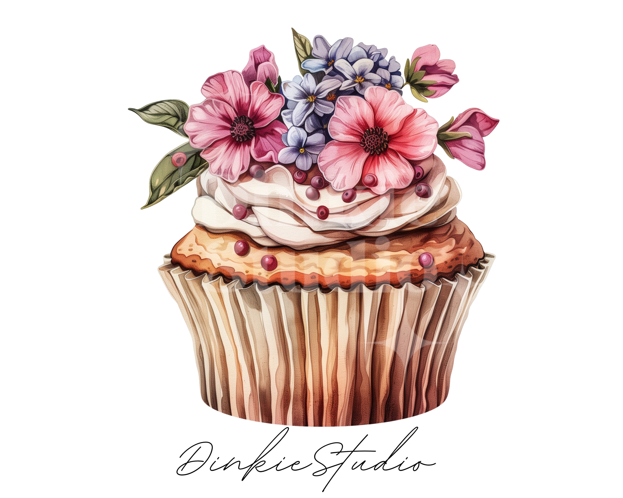 Spring Cupcakes Clipart Bundle 10 High Quality Pngs Digital Download ...