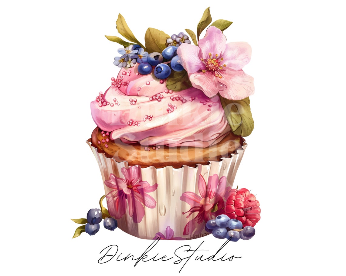 Spring Cupcakes Clipart Bundle 10 High Quality Pngs Digital Download ...