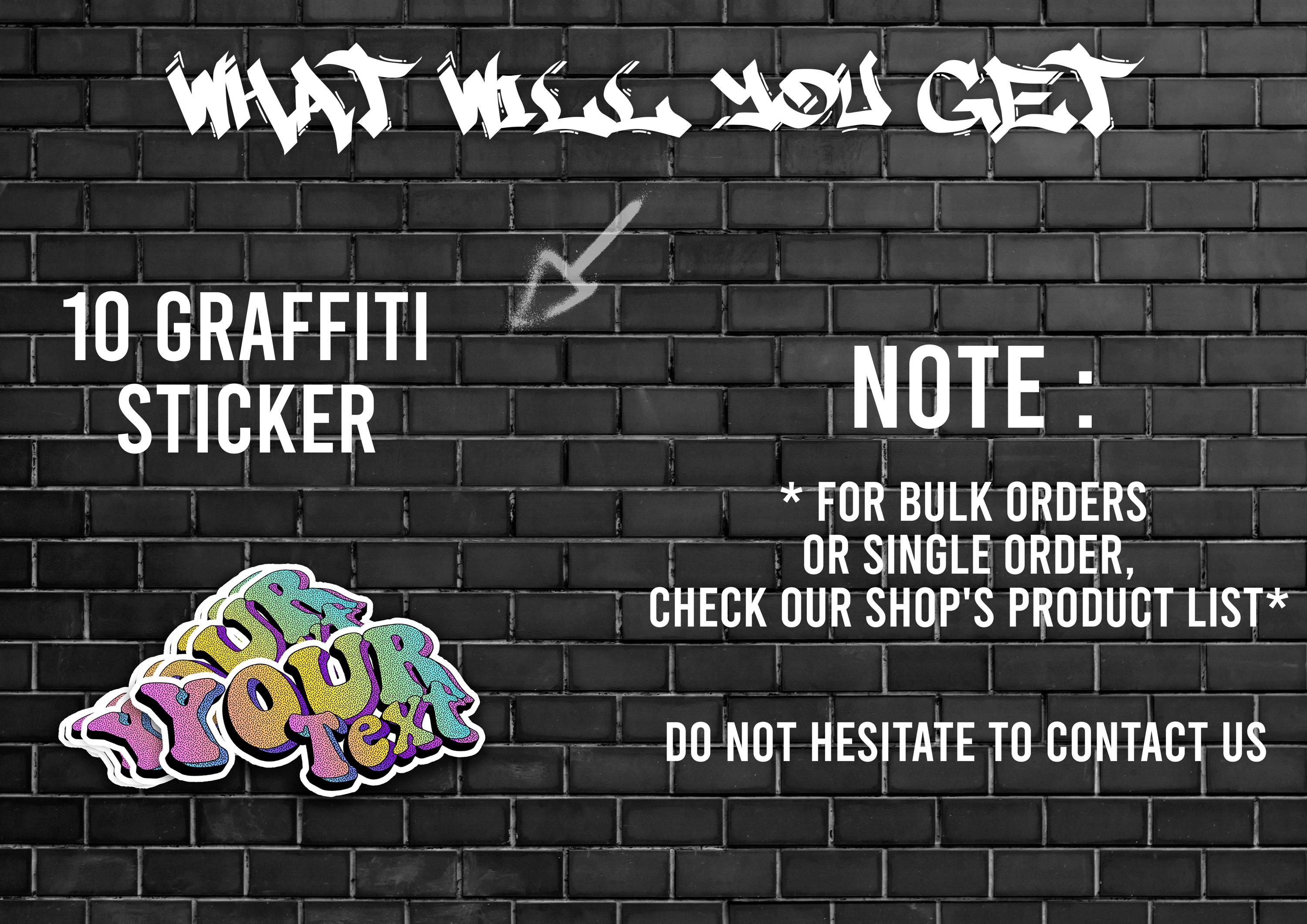 10 Sticker Custom, Graffiti Stickers Custom, Graffiti Custom, Sticker ...