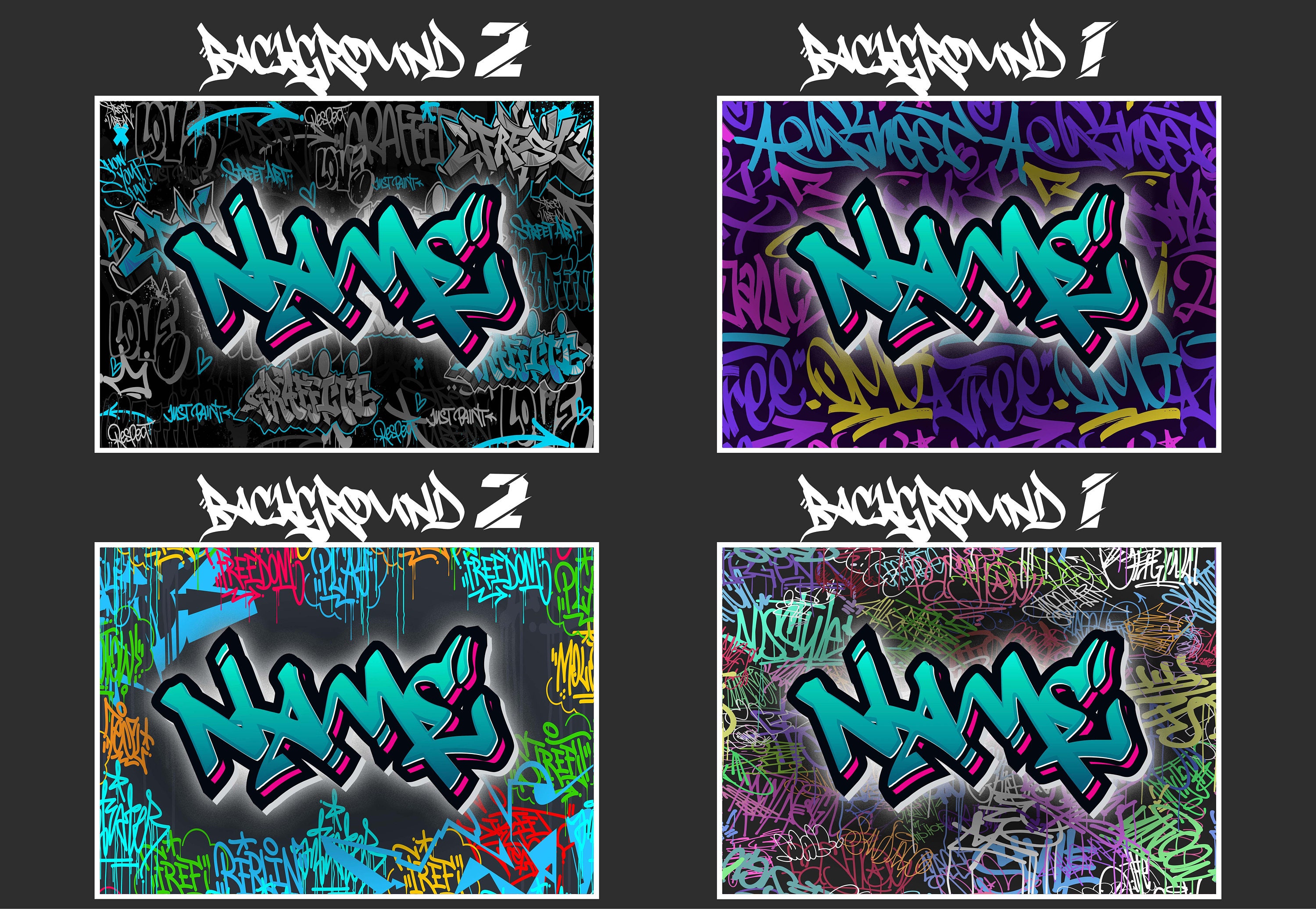 Customized Graffiti, Street Art Style Name, Customized Graffiti Poster ...