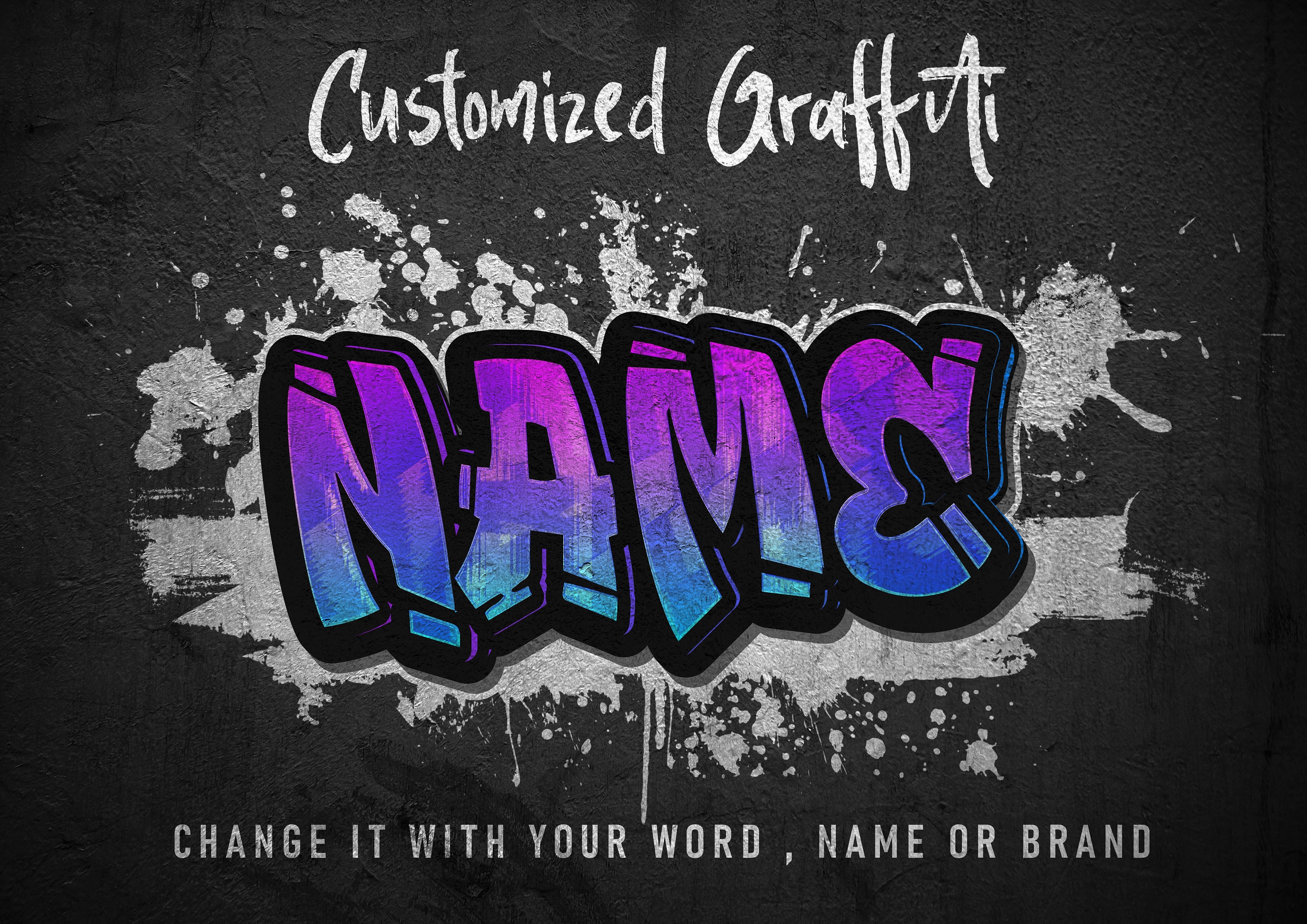 Customized Graffiti, Street Art Style Name, Customized Graffiti Poster ...