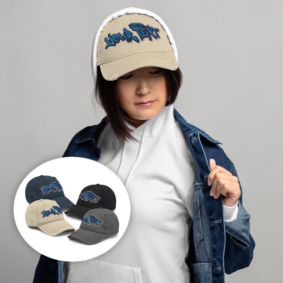 Custom Cap Graffiti, Custom Hat Distressed, Baseball Hat Customized ...