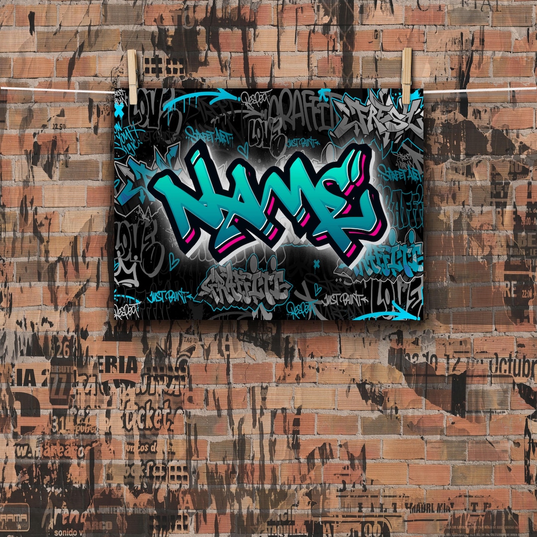 Graffiti Poster Custom, Graffiti Name, Graffiti Wall Decor, Grffiti ...