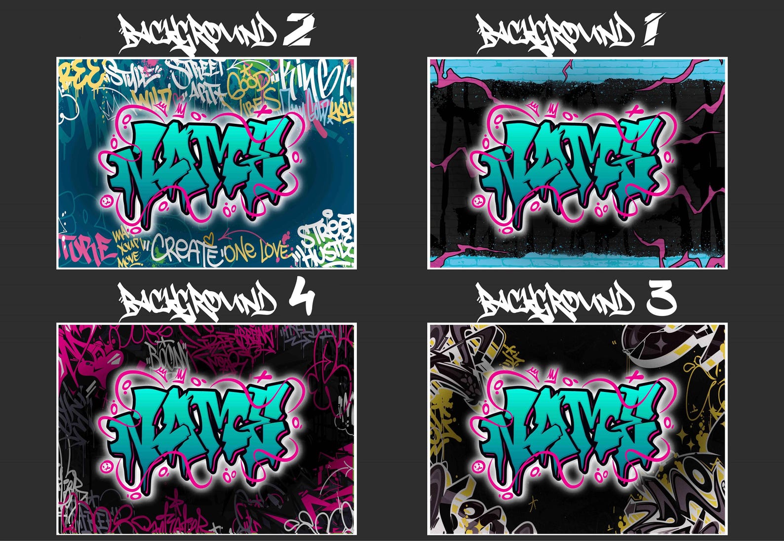 Customized Graffiti, Street Art Style Name, Customized Graffiti Poster ...