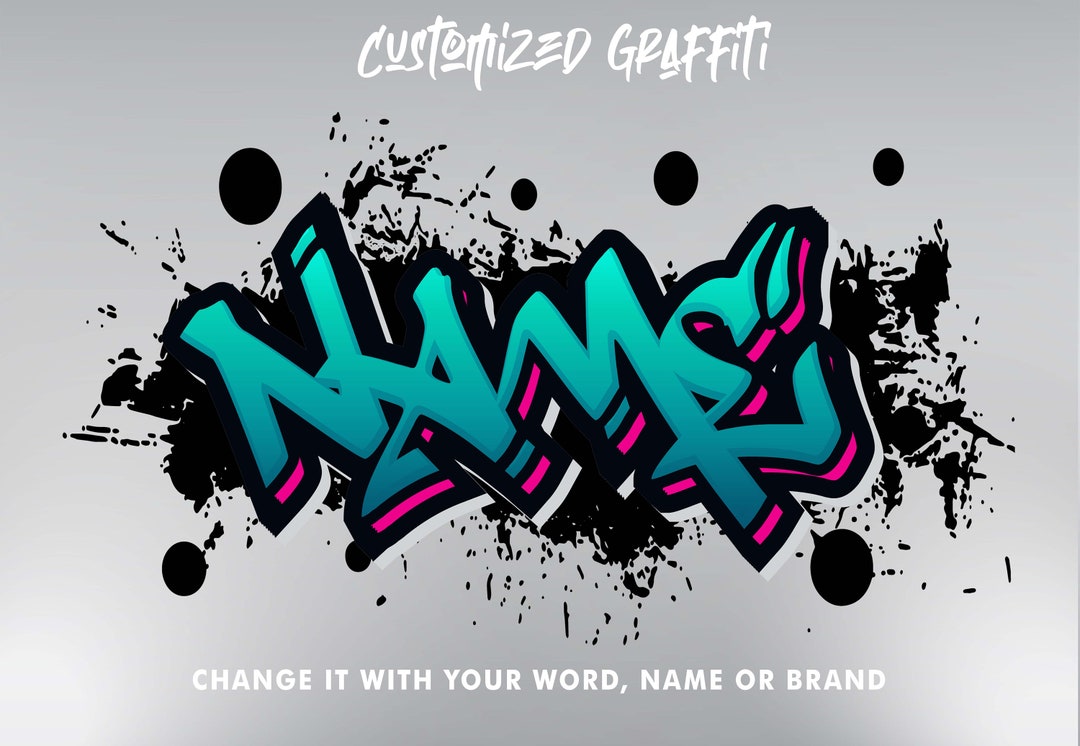 Customized Graffiti, Street Art Style Name, Customized Graffiti Poster ...