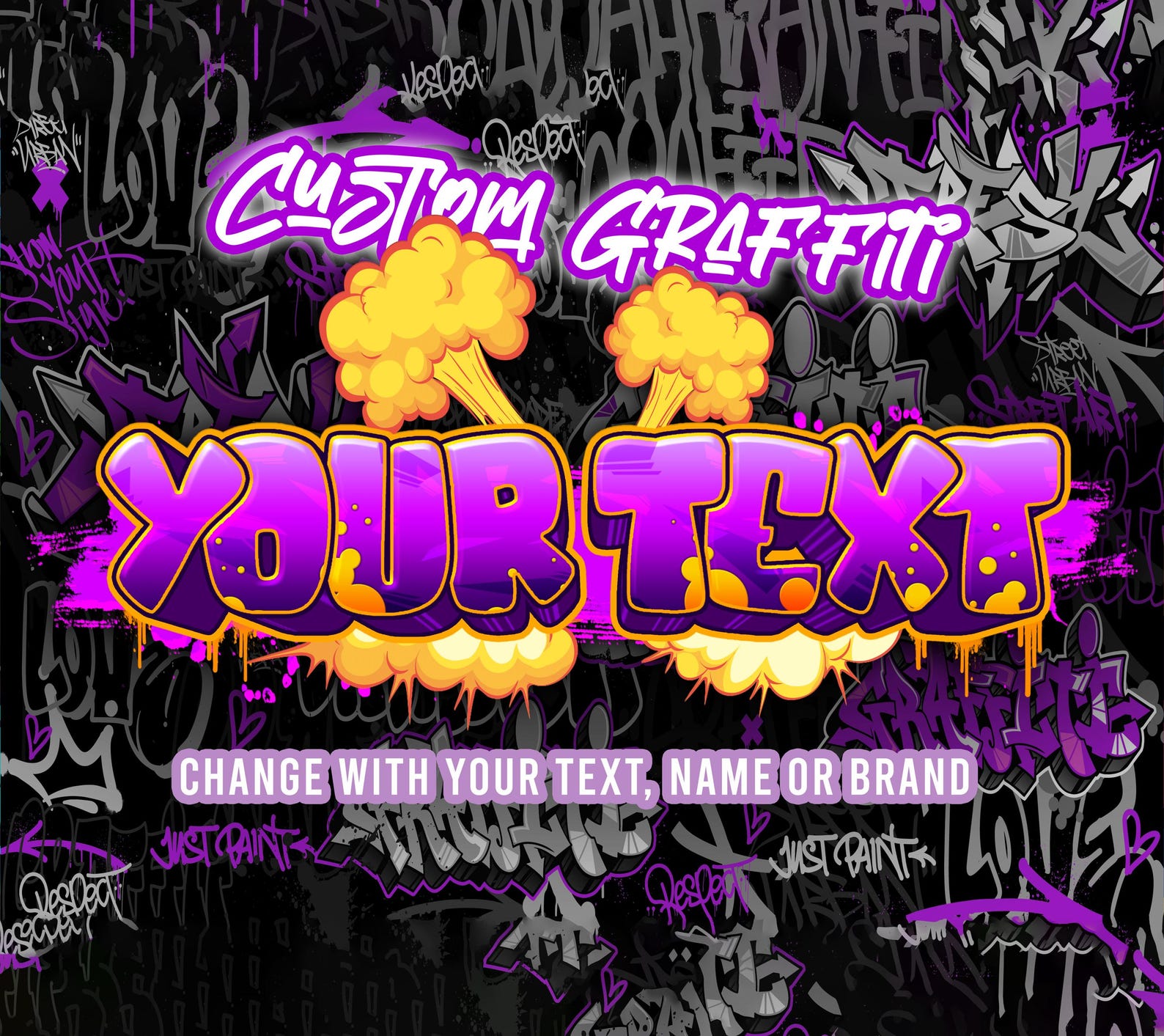 Customized Graffiti, Street Art Style Name, Customized Graffiti Poster ...