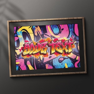 Customized Graffiti, Street Art Style Name, Customized Graffiti Poster ...