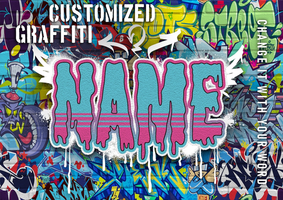 Customized Graffiti, Street Art Style Name, Customized Graffiti Poster ...