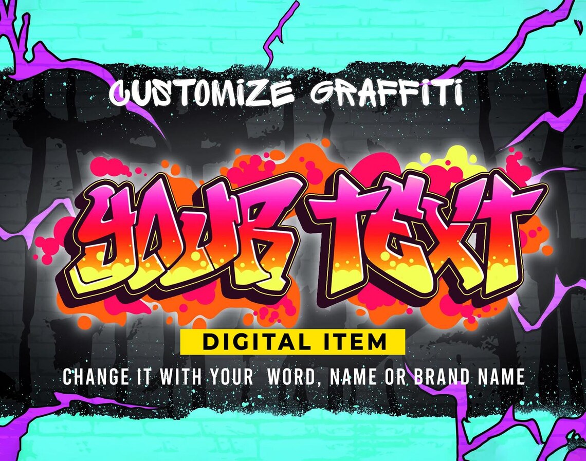 Customized Graffiti, Street Art Style Name, Customized Graffiti Poster ...