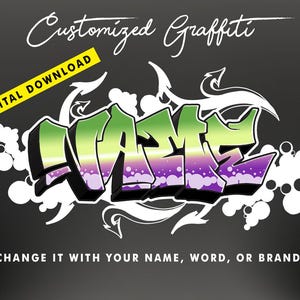 Customized Graffiti, Street Art Style Name, Customized Graffiti Poster ...