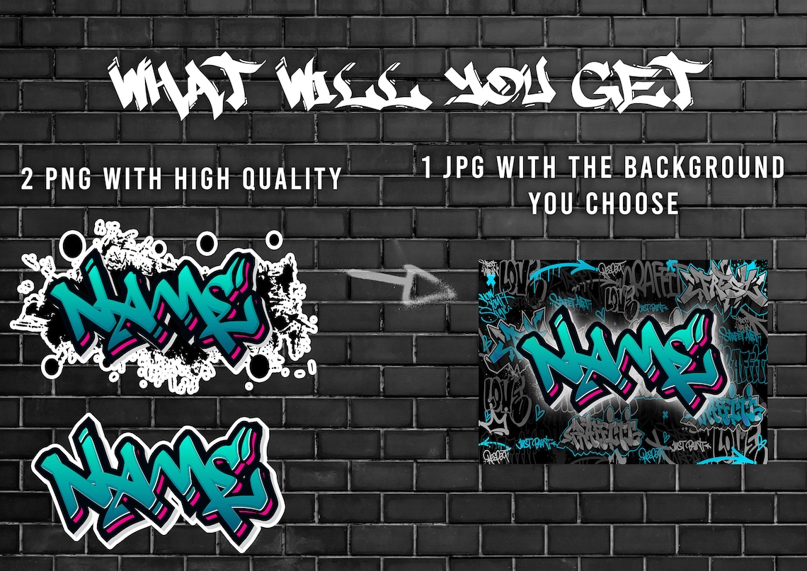 Customized Graffiti, Street Art Style Name, Customized Graffiti Poster ...