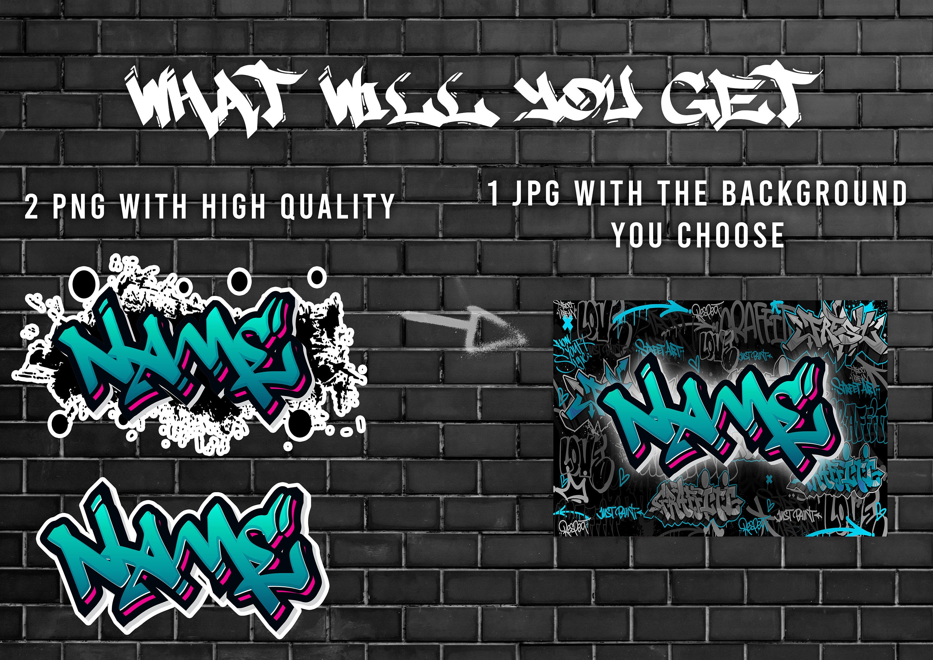 Customized Graffiti, Street Art Style Name, Customized Graffiti Poster ...