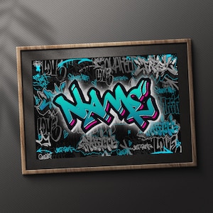 Customized Graffiti, Street Art Style Name, Customized Graffiti Poster ...