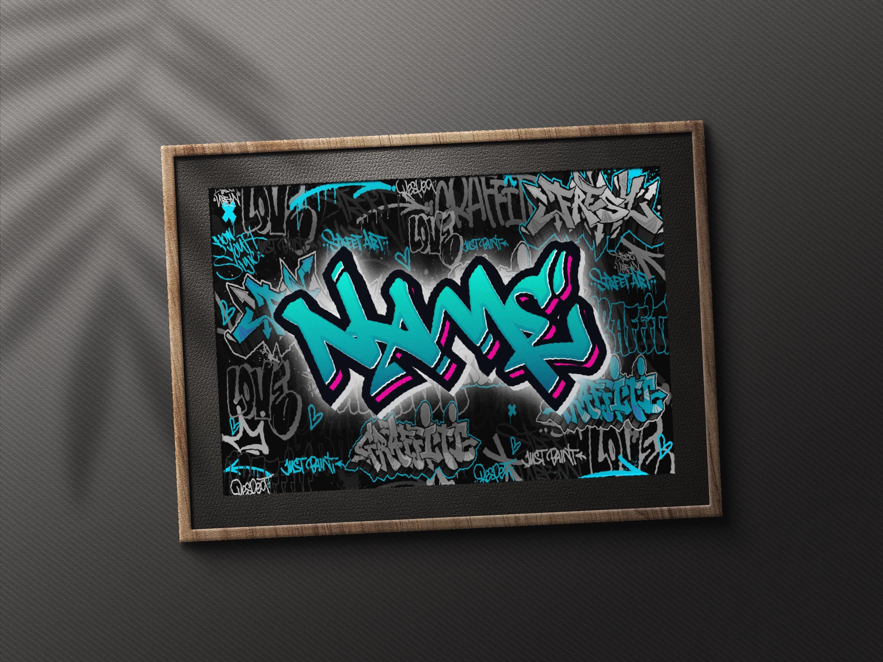 Customized Graffiti, Street Art Style Name, Customized Graffiti Poster ...