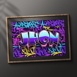 Custom Graffiti, Street Art Style Name, Customized Graffiti Poster ...