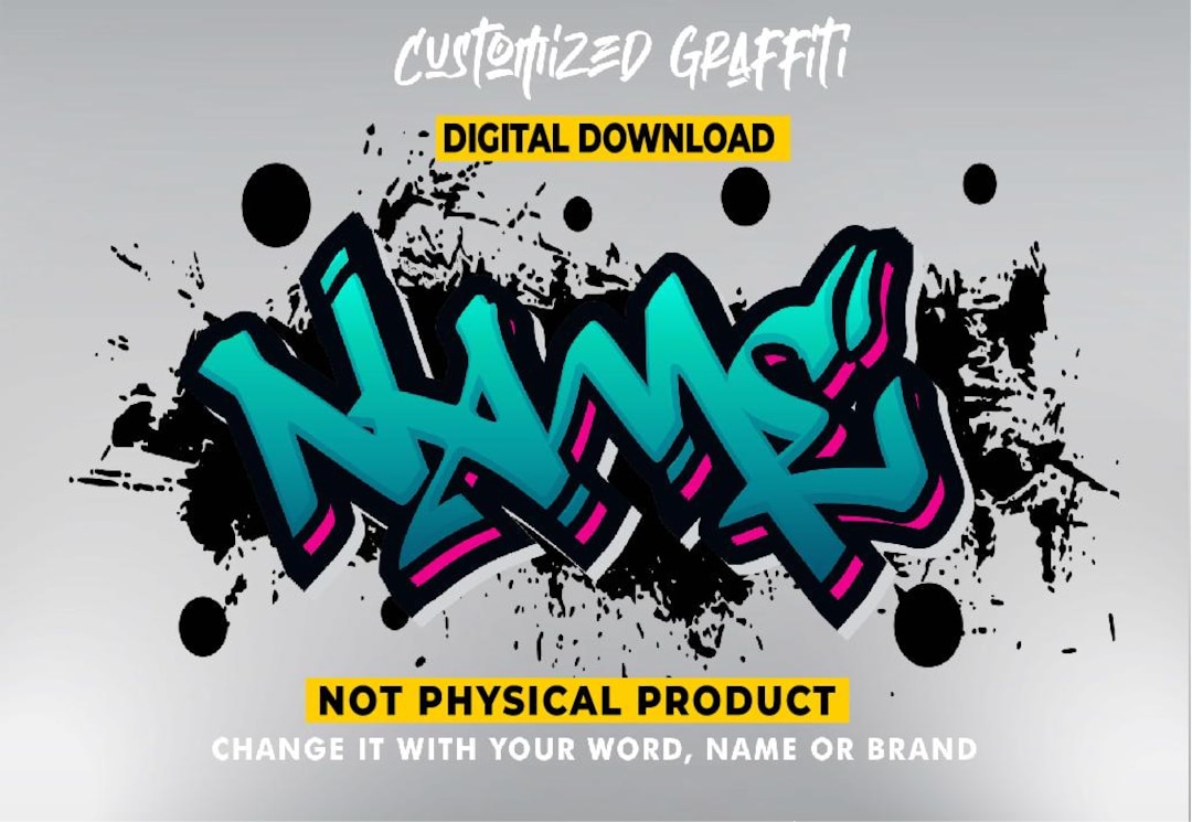 Customized Graffiti, Street Art Style Name, Customized Graffiti Poster ...
